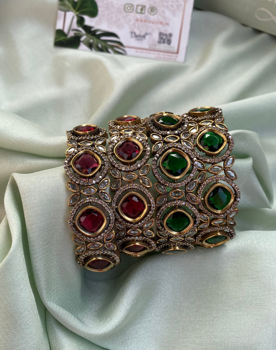 Victorian Premium Ruby Bangle – Daivik.in