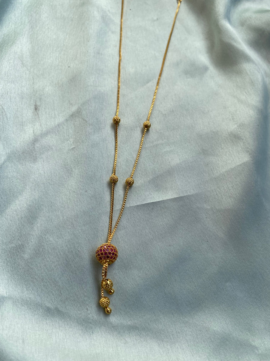 Simple Ruby Ghungroo Chain – Daivik.in