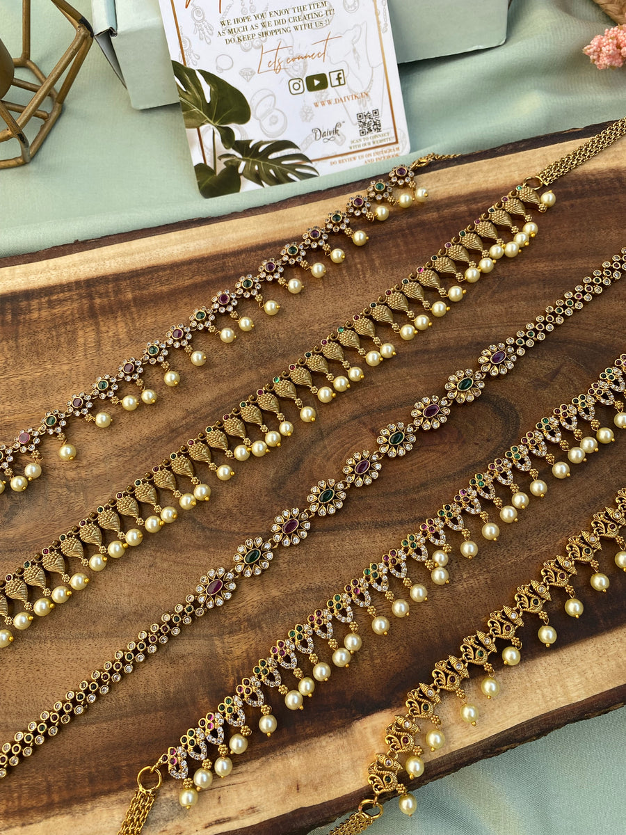 Simple Antique Thin Hipchain in 5 Variants ( Price for Each ) – Daivik.in