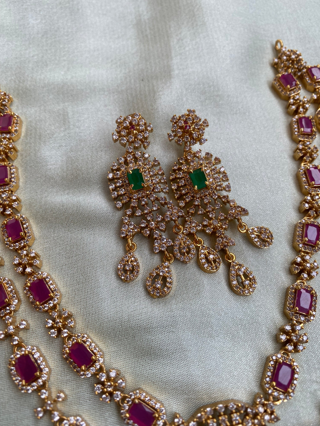 Two line Necklace with Earrings – Daivik.in