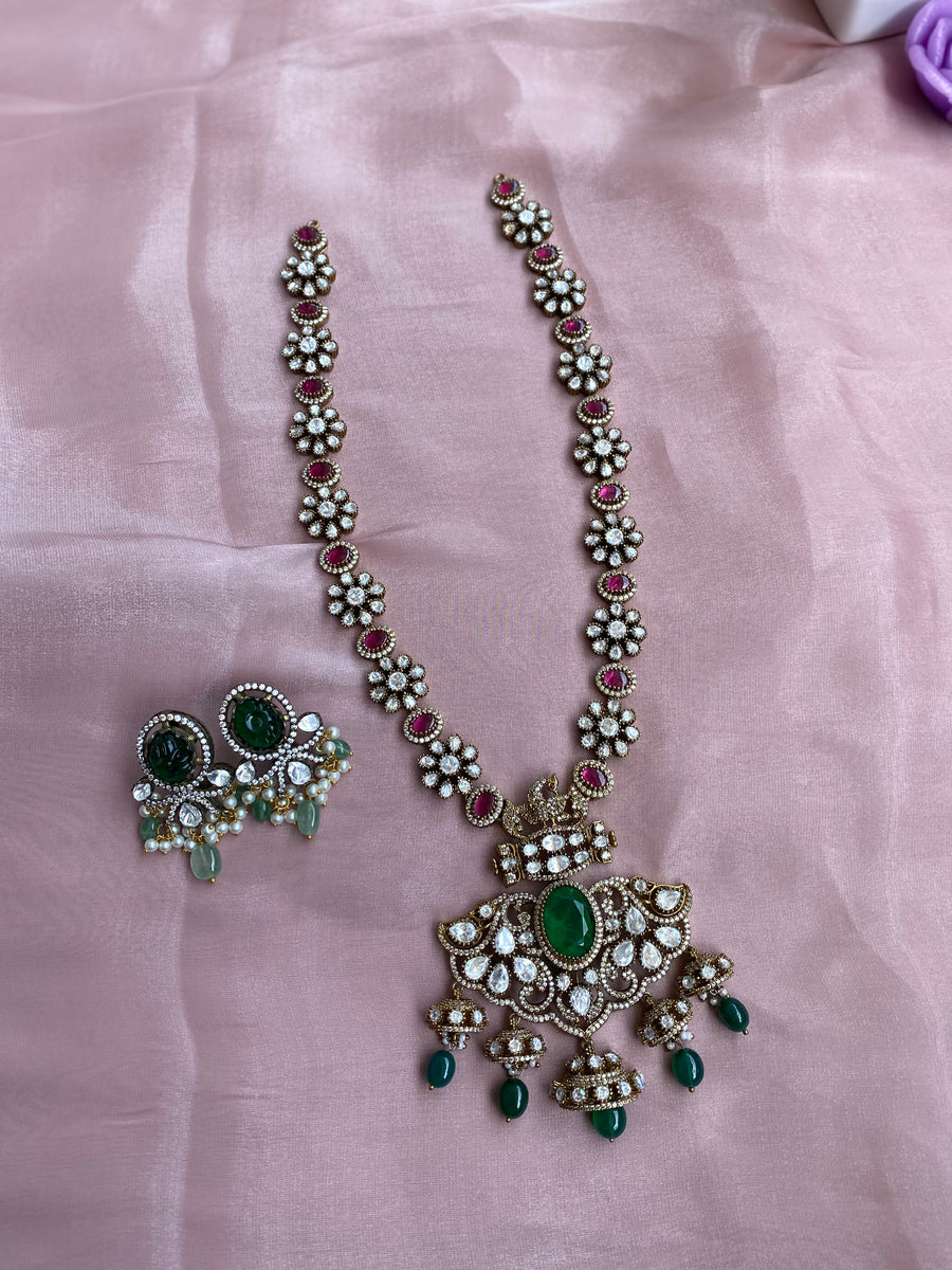 Victorian mosonite long Haram with earrings – Daivik.in