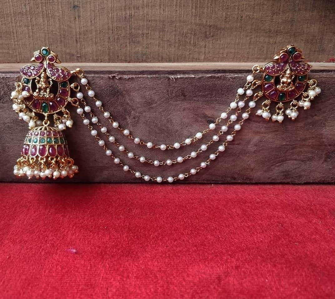 Kemp Lakshmi Jhumkas With Mattals Attached – Daivik.in