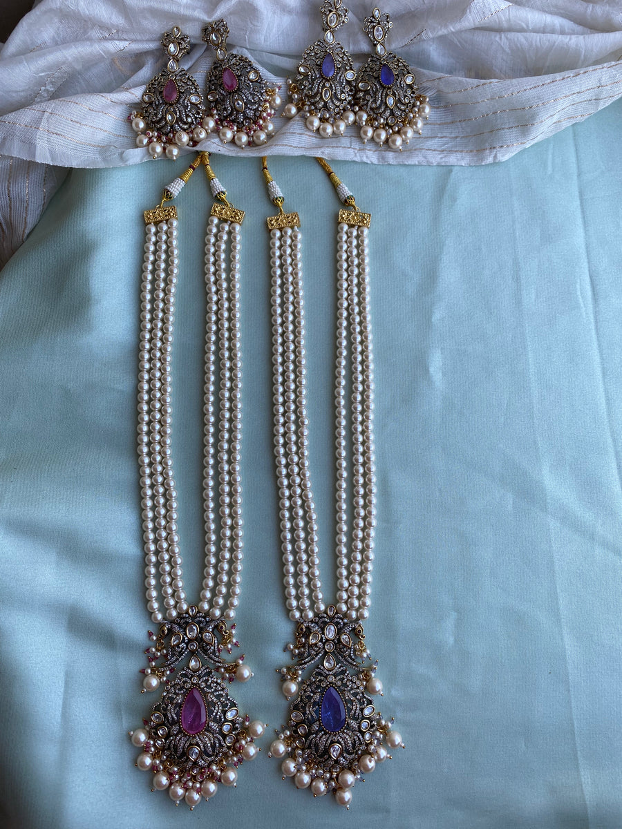 Pearl Victorian Haram in 2 colours with earrings (price for each ...