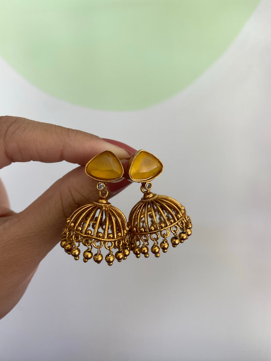 Simple Kemp Jhumkas in 7 colours – Daivik.in