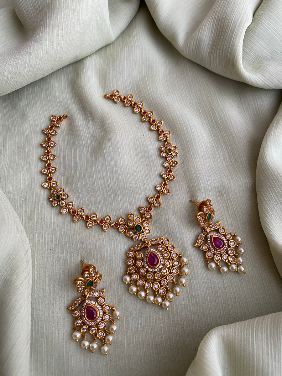 Simple AD necklace with earrings – Daivik.in